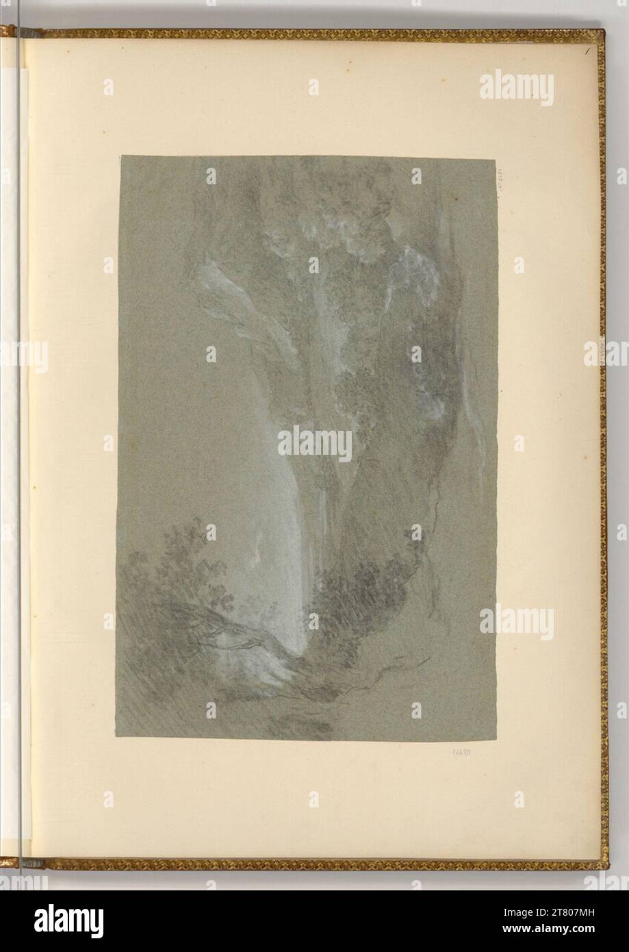 Martin von Molitor Landscape draft. Black and white chalk; blue 1780 ...