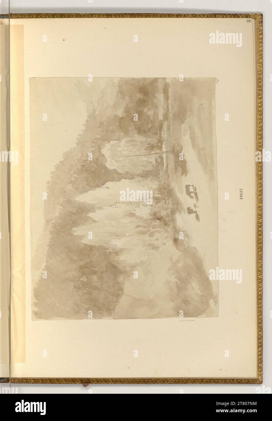 Martin von Molitor Landscaping crops. Pencil; Paint brush; laved; sepia ...