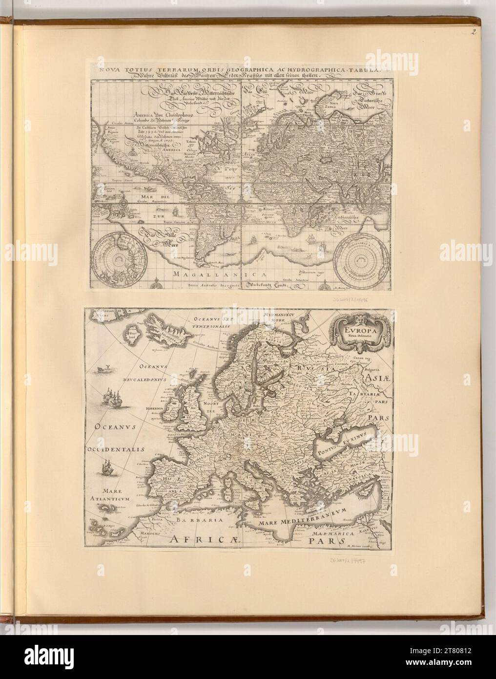 Matthäus Merian der Ältere (Engraver) World map; European card. etching 1608-1650 , 1608/1650 ...