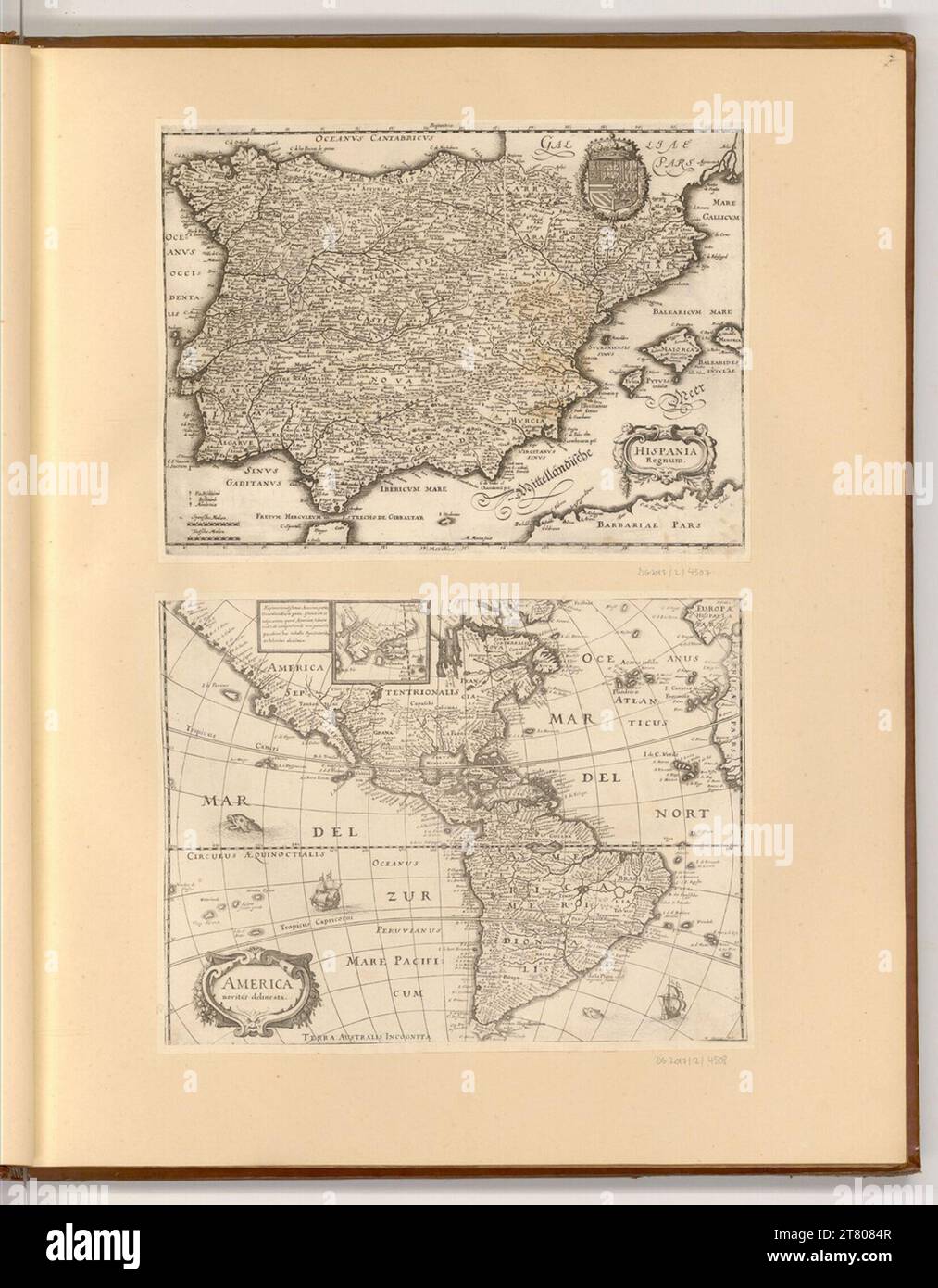 Matthäus Merian der Ältere (Engraver) Spain; America (map). etching 1608-1650 , 1608/1650 Stock ...