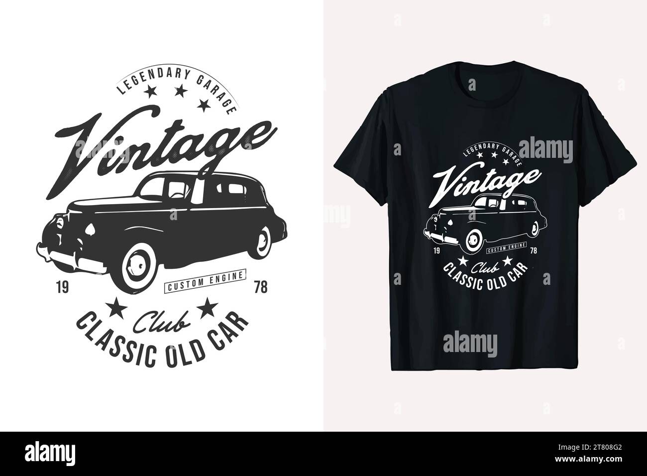 classic car Vector T-shirt Design. Vintage vehicle classic car graphic ...