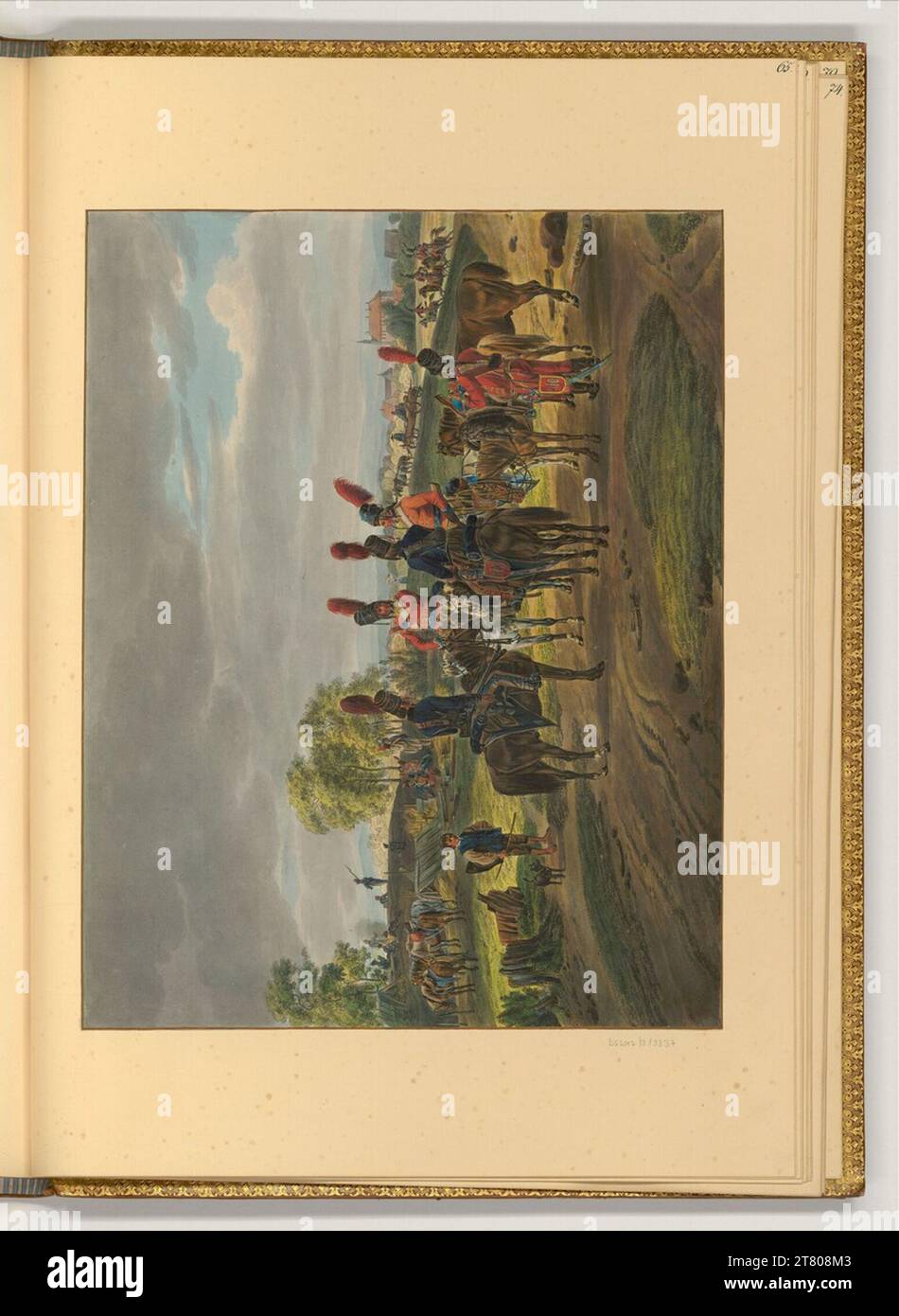 Wilhelm Alexander Wolfgang von Kobell A cavalry with a hand horse talks ...