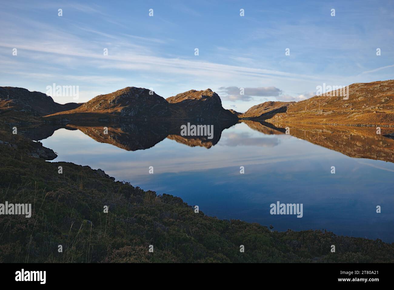 Reflection in a Lochan North of Scourie, Sutherland, North West ...