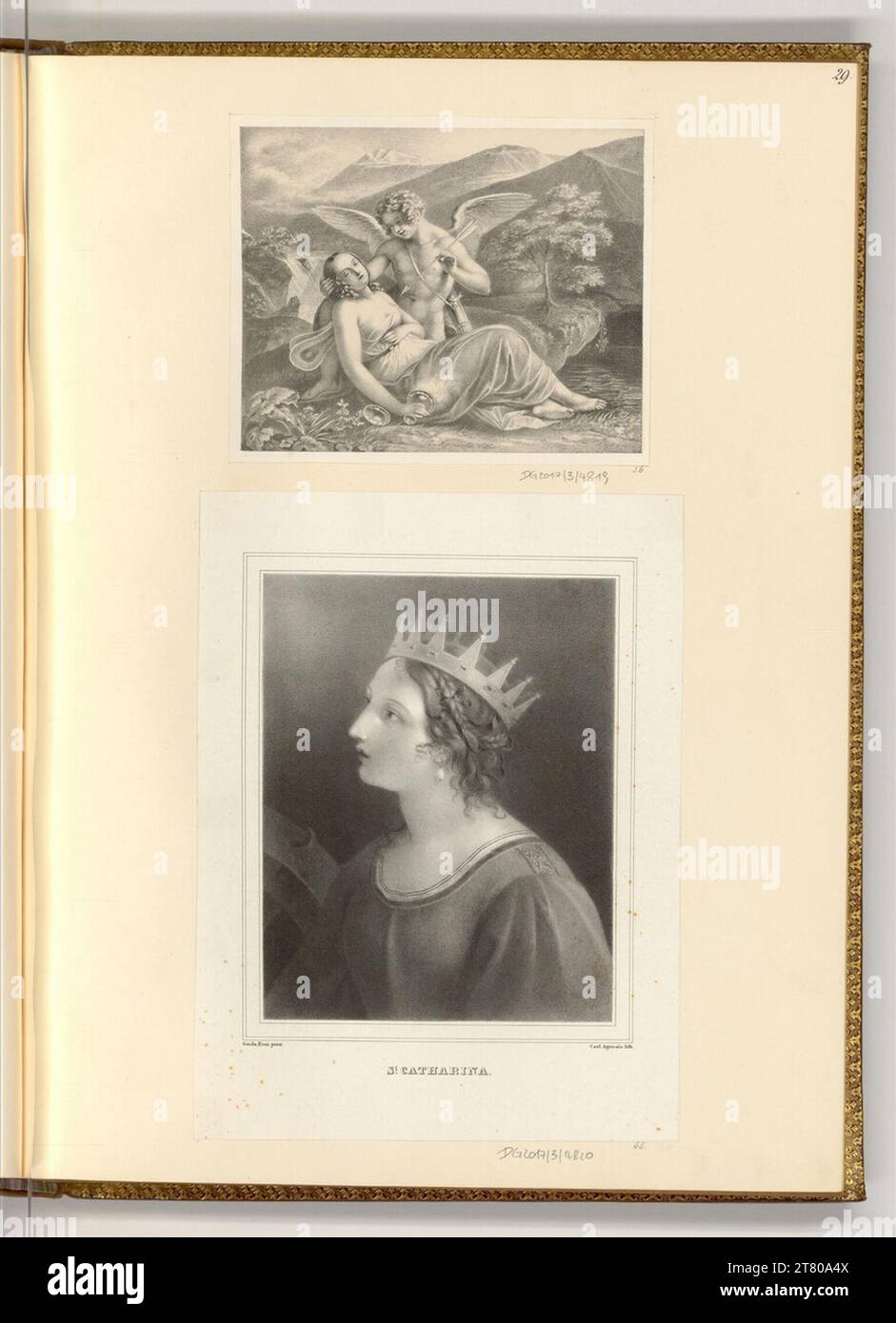 Karl Agricola (Lithograph in) Psyche from the fainting awakened by Amor ...