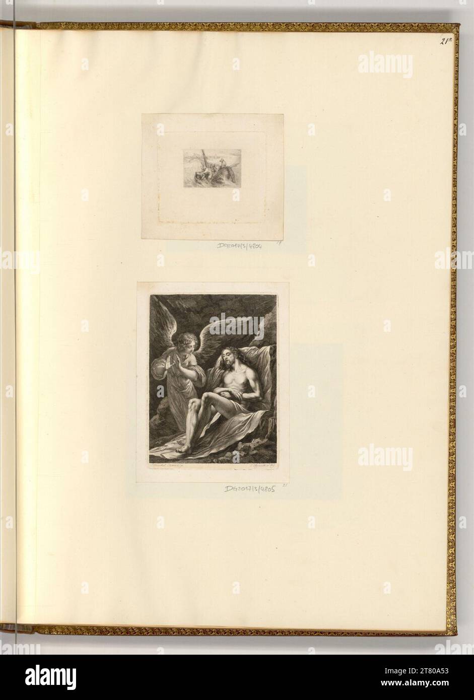 Karl Agricola (Engraver) The sleeping Jesus in the boat; Christ after ...