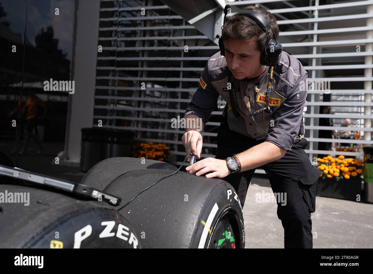 Pirelli’s engineers scrape down the tyres, marking each one by driver ...