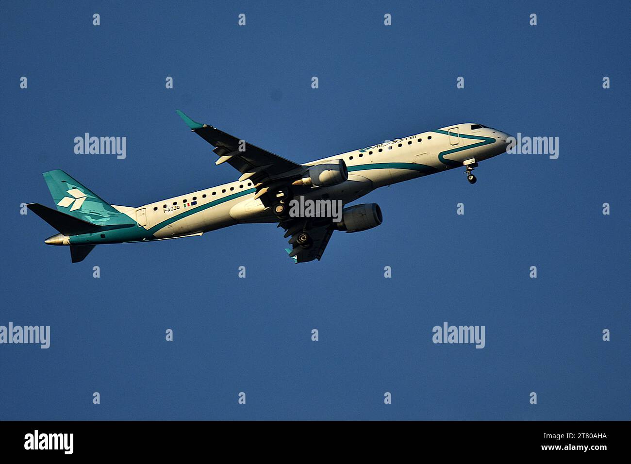 An Air Dolomiti plane arrives at Marseille Provence Airport Stock Photo ...