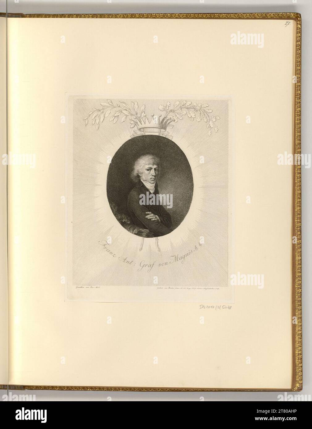 Joseph Fischer (Engraver) Portrait Franz Anton Graf von Magnis. etching ...