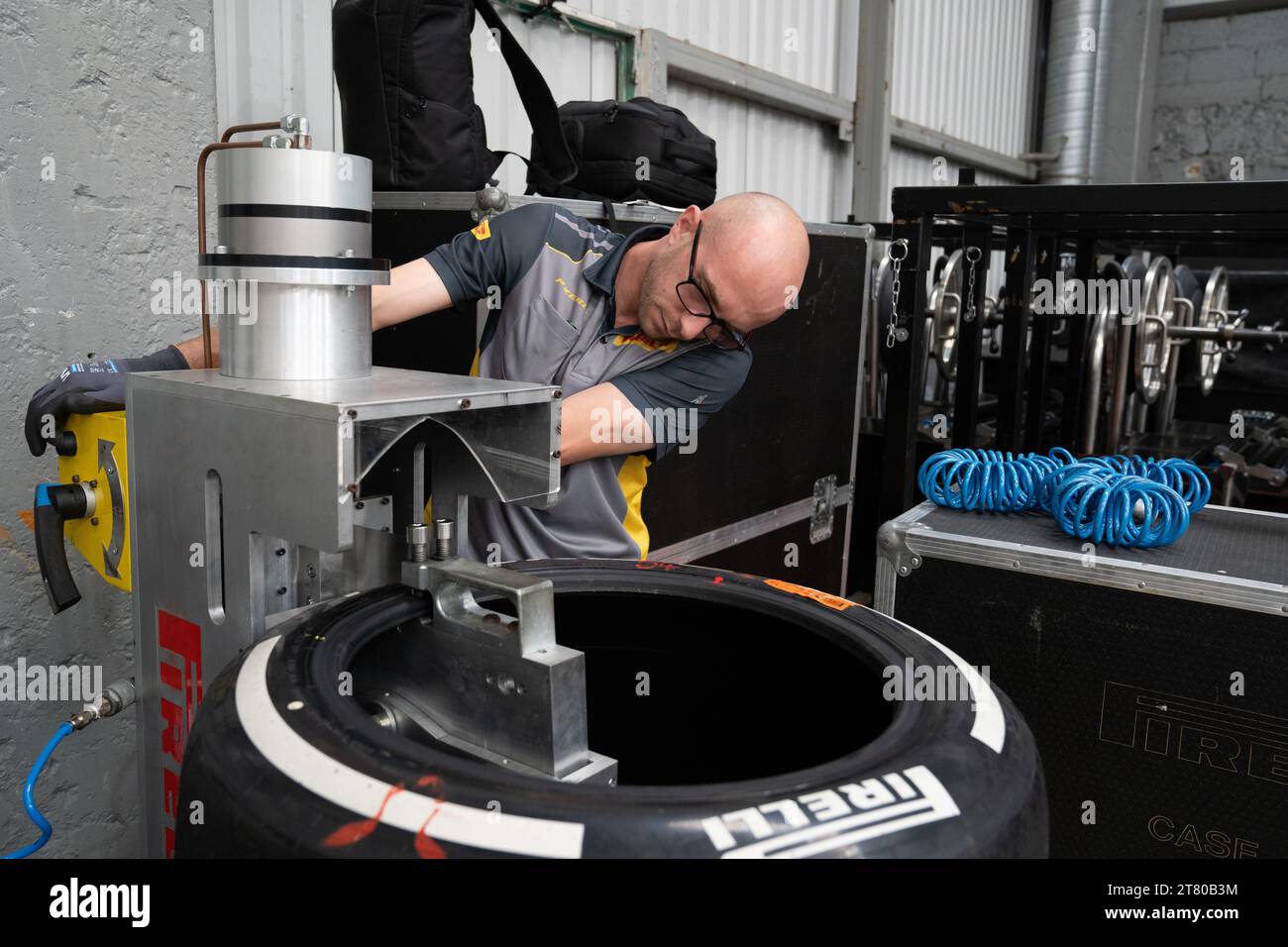 Pirelli’s engineers scrape down the tyres, marking each one by driver ...