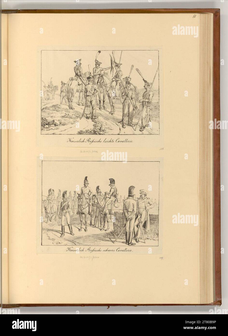 Johann Christoph Erhard (Lithograph in) Imperial Russian light cavalry ...
