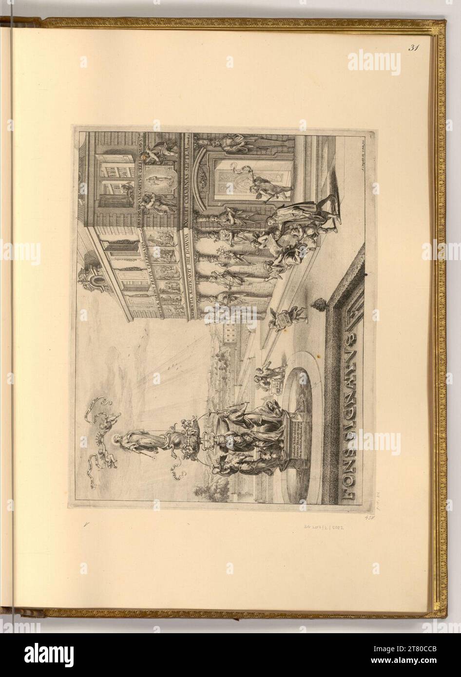 Wenzel Hollar (Engraver) La Fontaine du Plaisir, allegorical subject in ...