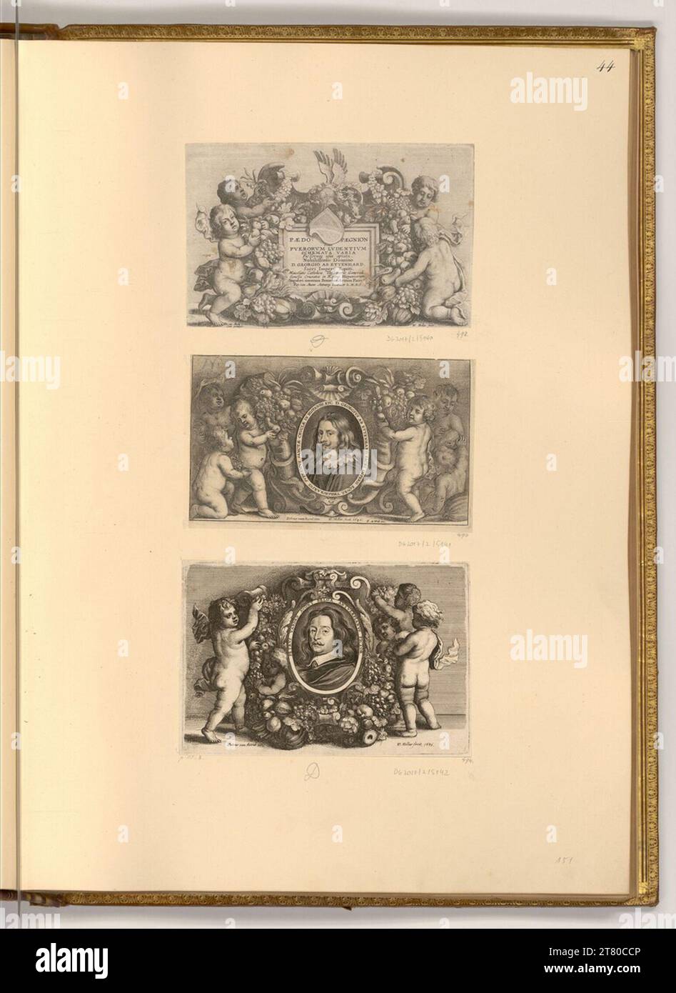 Wenzel Hollar (Engraver) Title cartridge; Portraits Pieter van Avont ...