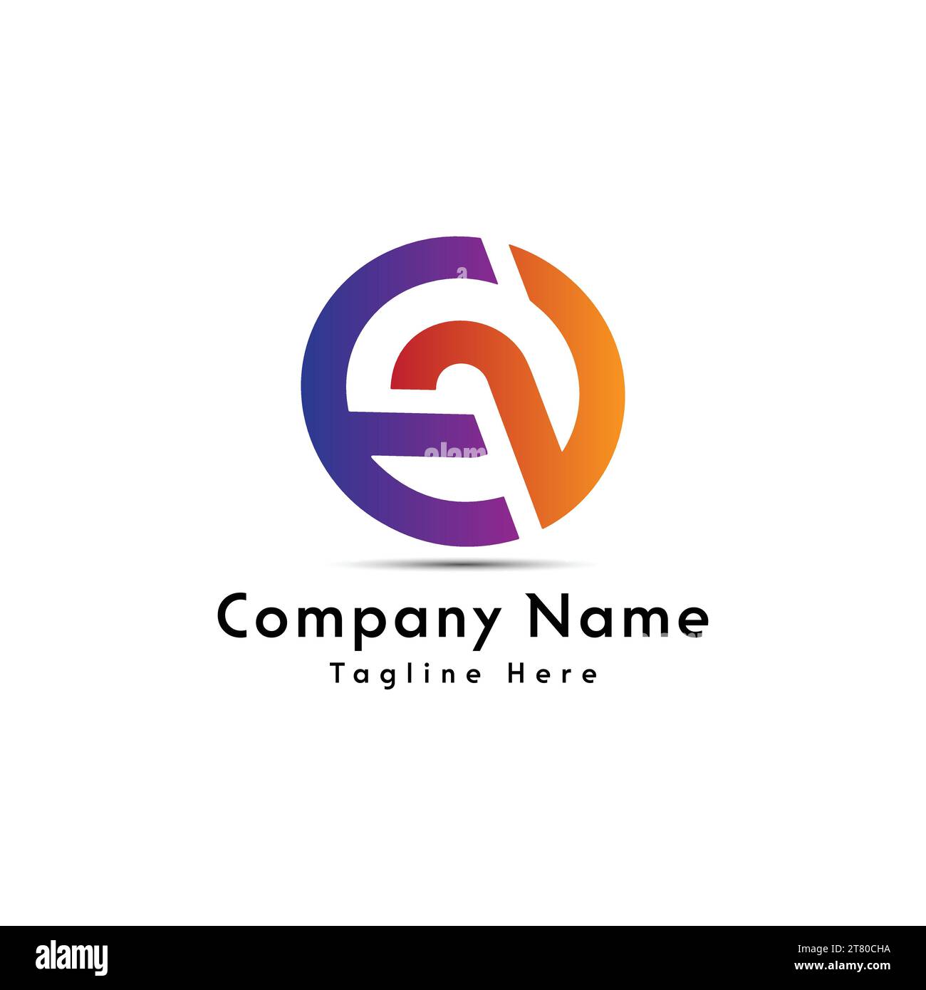 EN letter round shape logo design Stock Vector Image & Art - Alamy