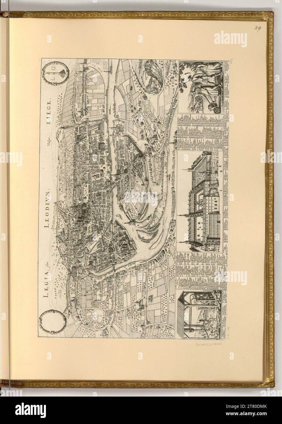 Wenzel Hollar (Engraver) Liège (map). etching 1627-1677 , 1627/1677 ...