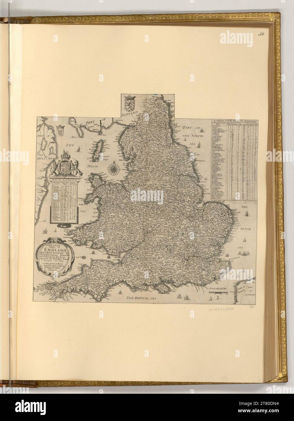 Wenzel Hollar (Engraver) A new & exact Map of England, described ...