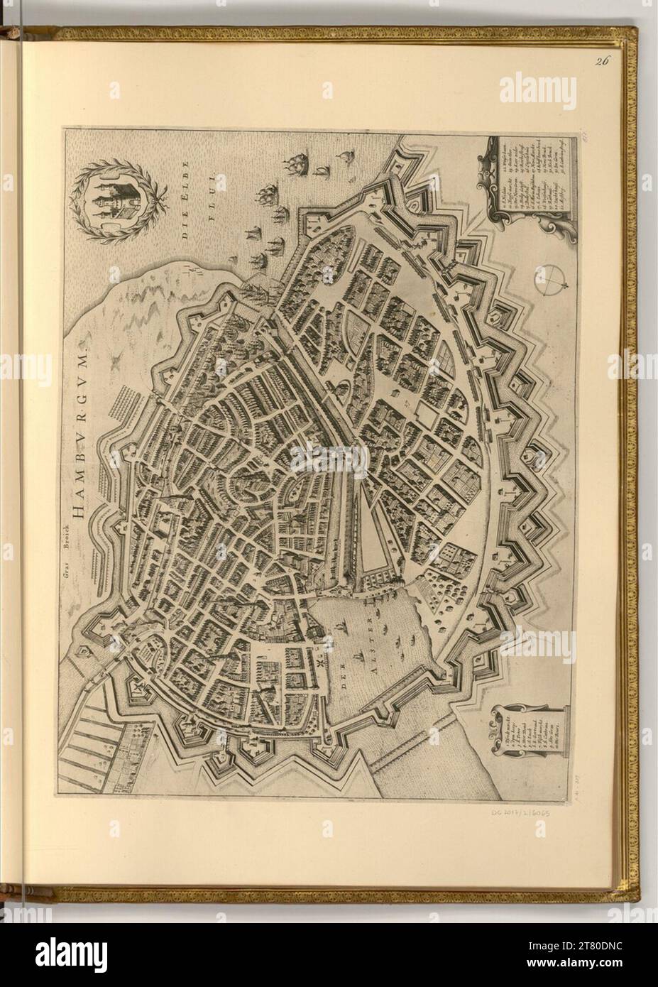 Wenzel Hollar (Engraver) Hamburg (map). etching 1627-1677 , 1627/1677 ...
