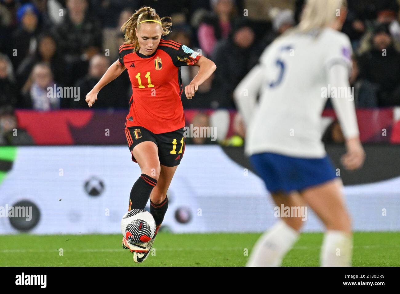 Janice Cayman (11) of Belgium pictured during a football match between ...