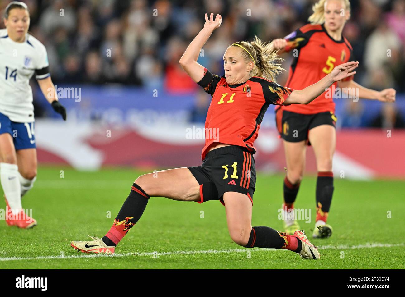 Janice Cayman (11) of Belgium pictured during a football match between ...