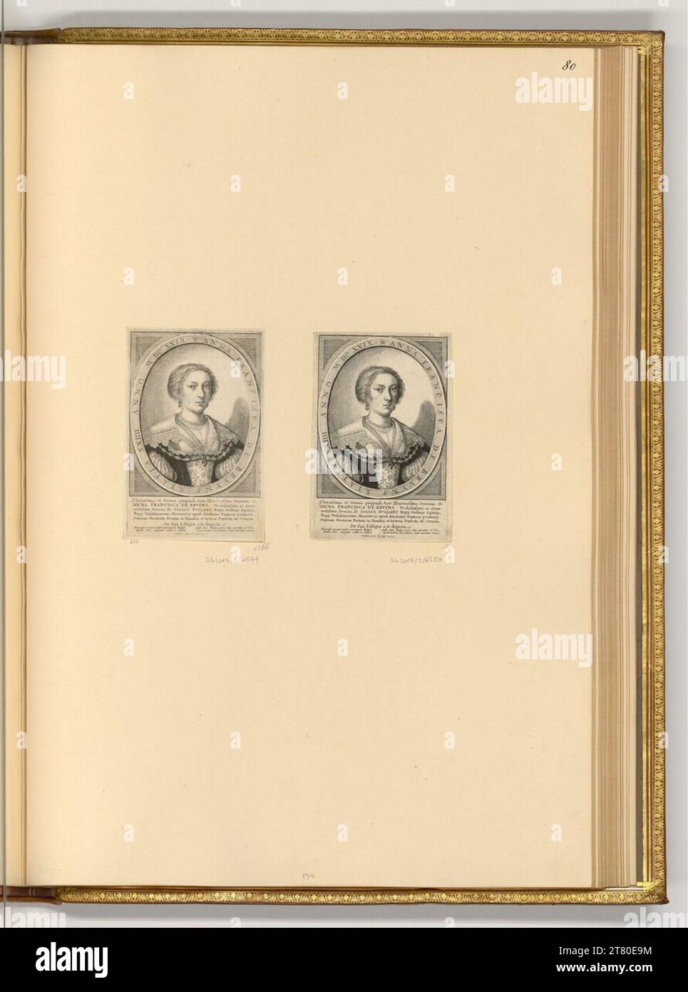 Wenzel Hollar (Engraver) Porträt Anna Francisca De Bruyns. etching 1648 ...
