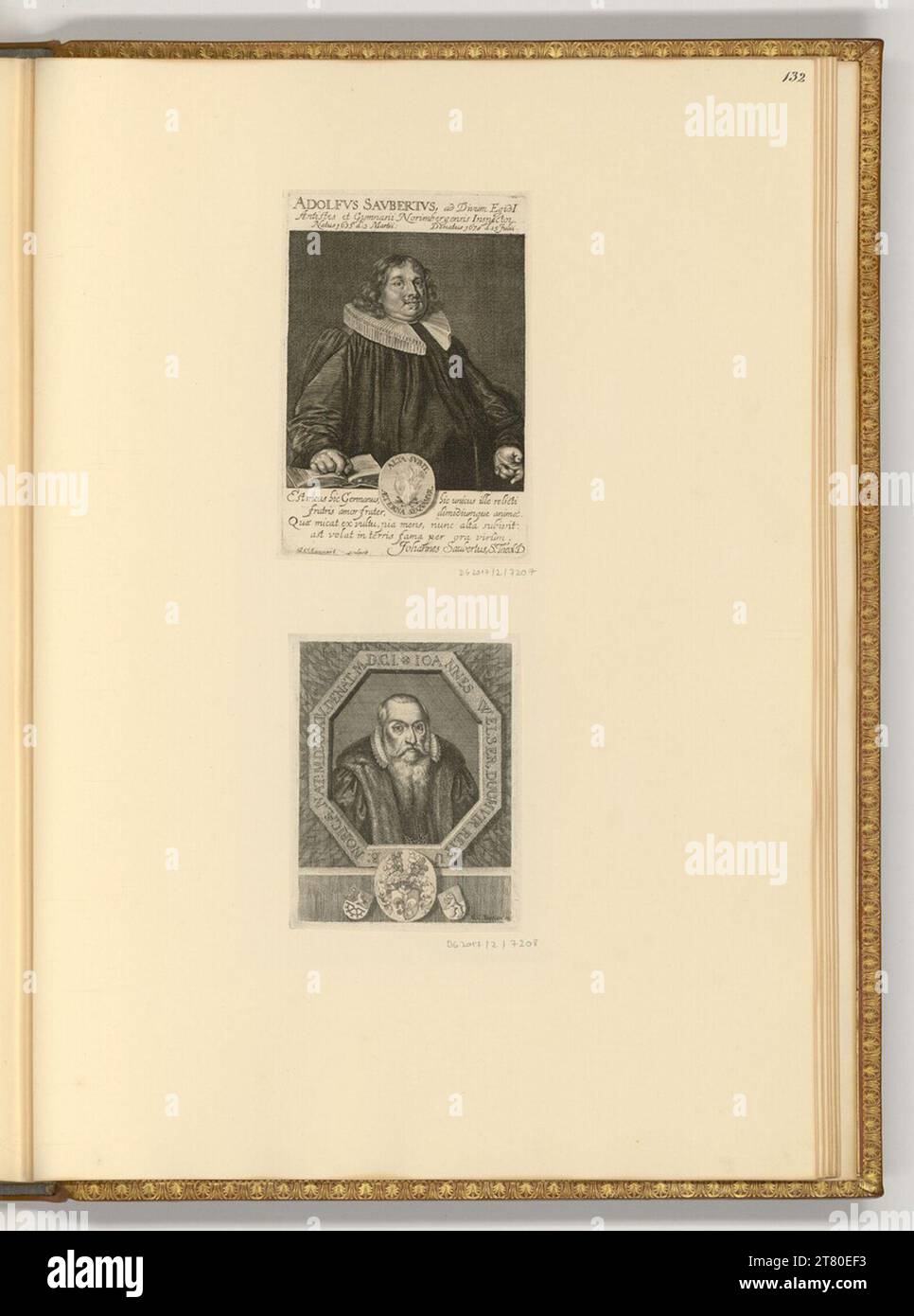 Georg Christoph Eimmart (The Younger) Portraits Adolf Sauber; Johann Welser. etching 1653-1705 ...