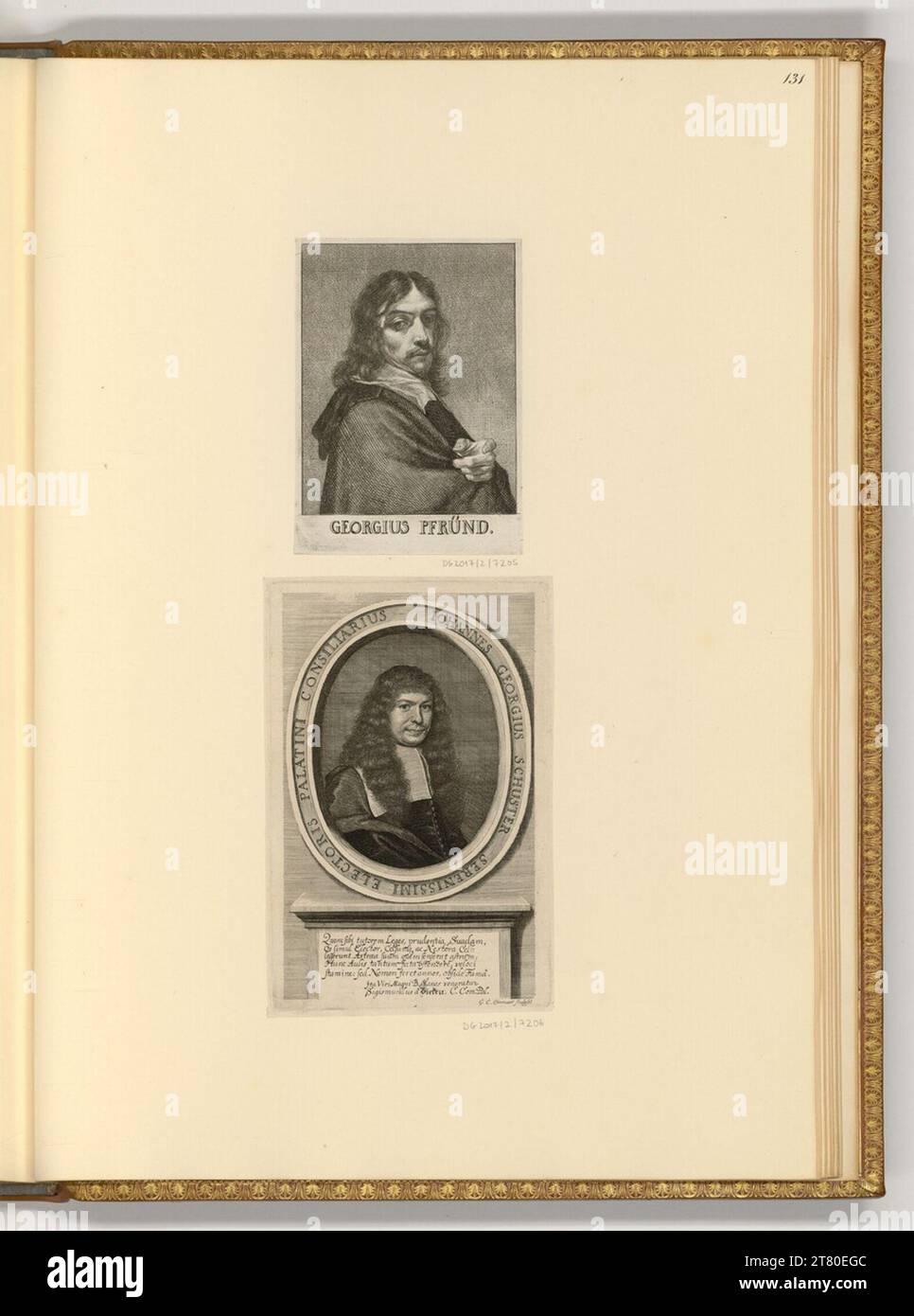 Georg Christoph Eimmart (The Younger) Portraits Georg Pfründ; Johann Georg Schuster. etching ...