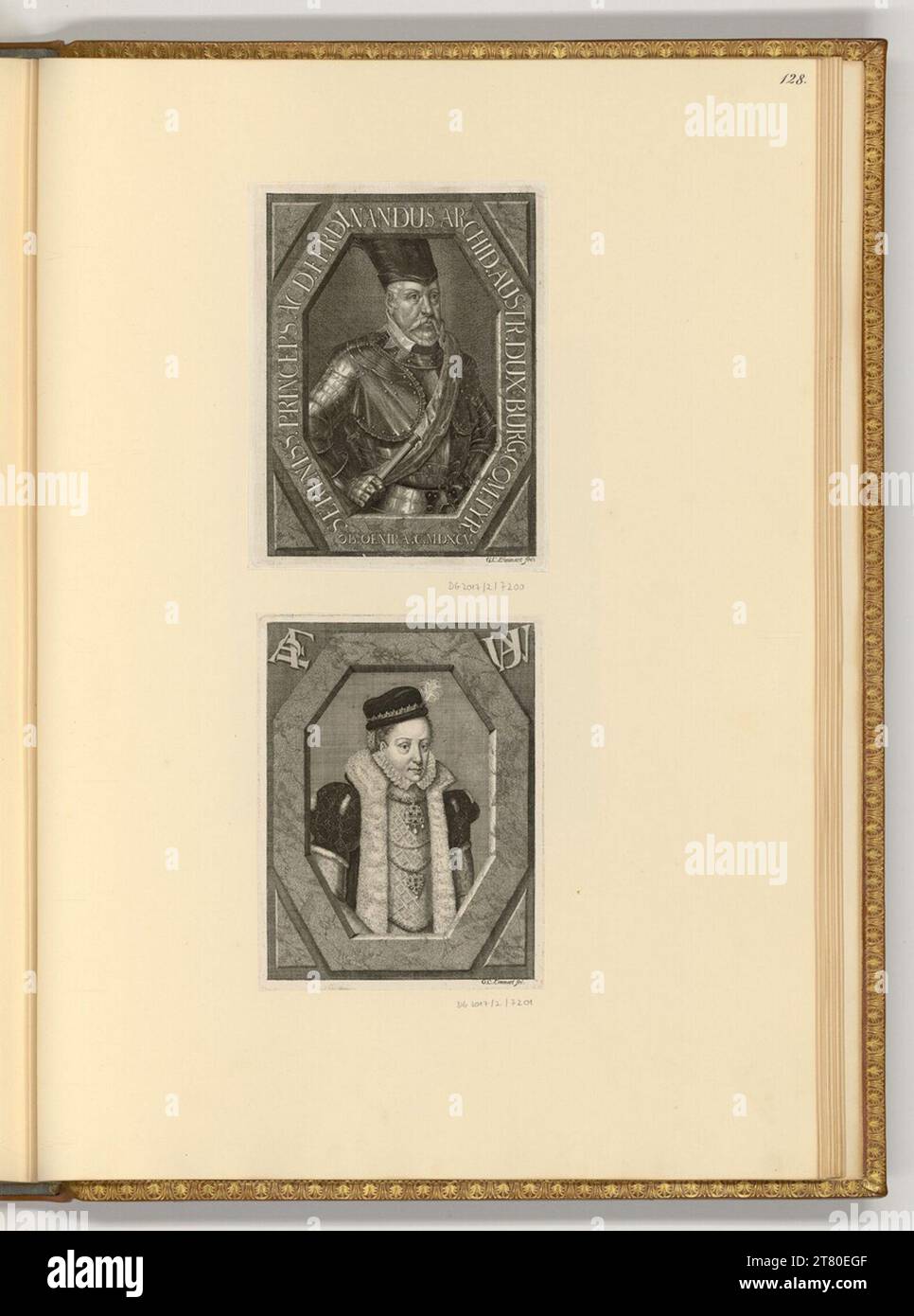 Georg Christoph Eimmart (The Younger) Portraits Archduke Ferdinand II of Austria; Philippine ...