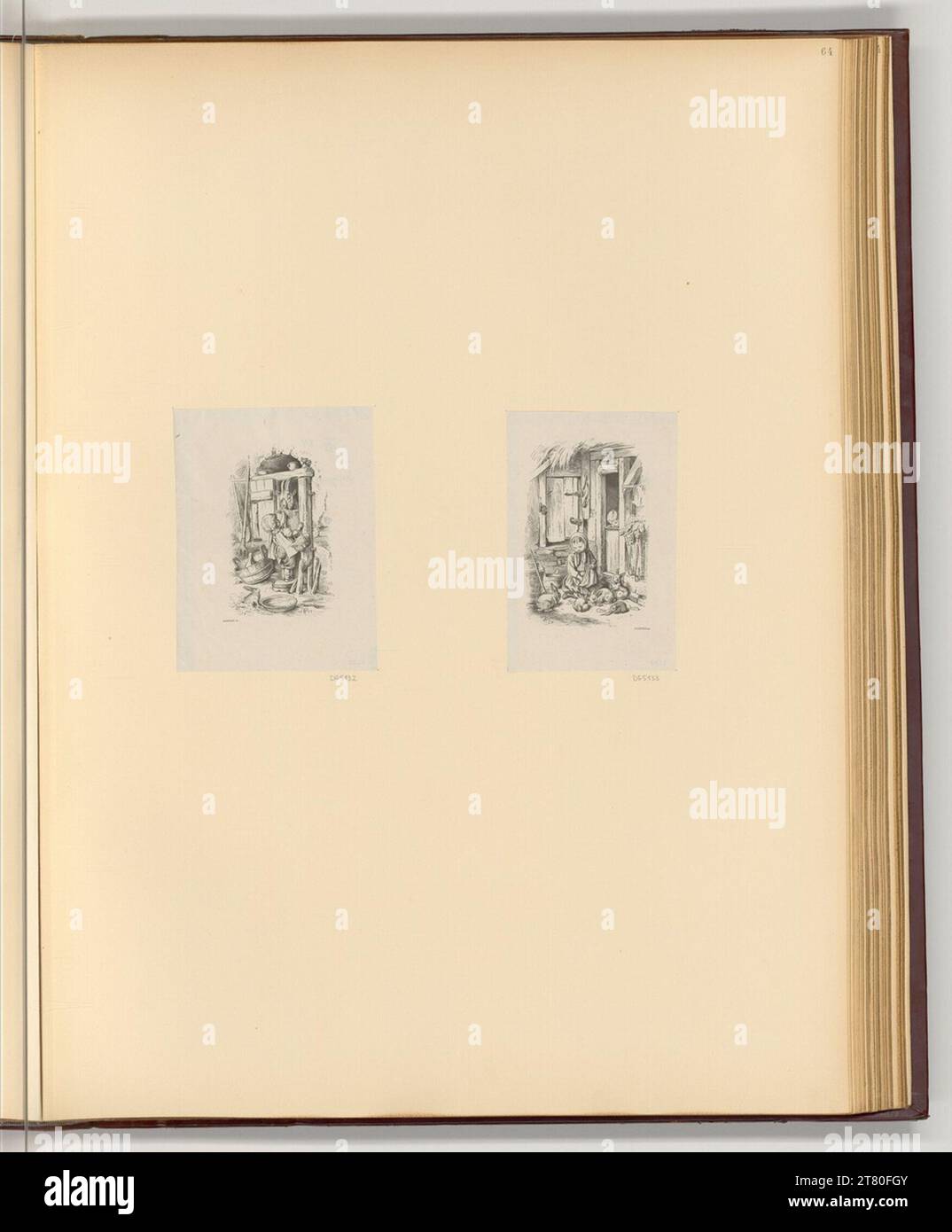 Oscar Pletsch Scenes with children. Wooden stitch 1874 , 1874 Stock ...
