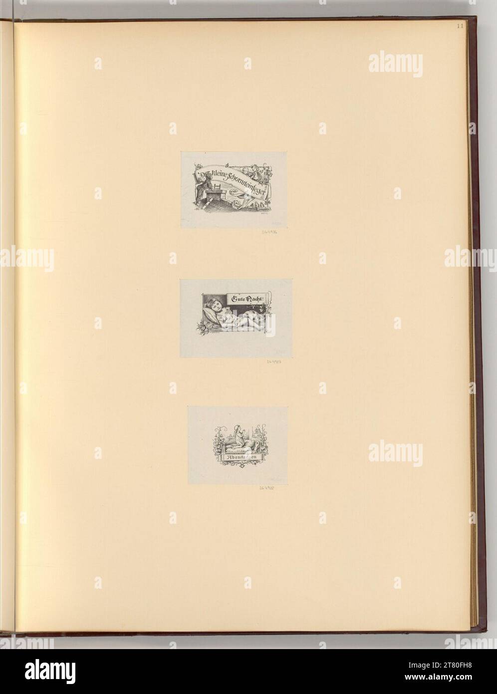 Oscar Pletsch Vignettes with letters and scenes with children. Wooden ...