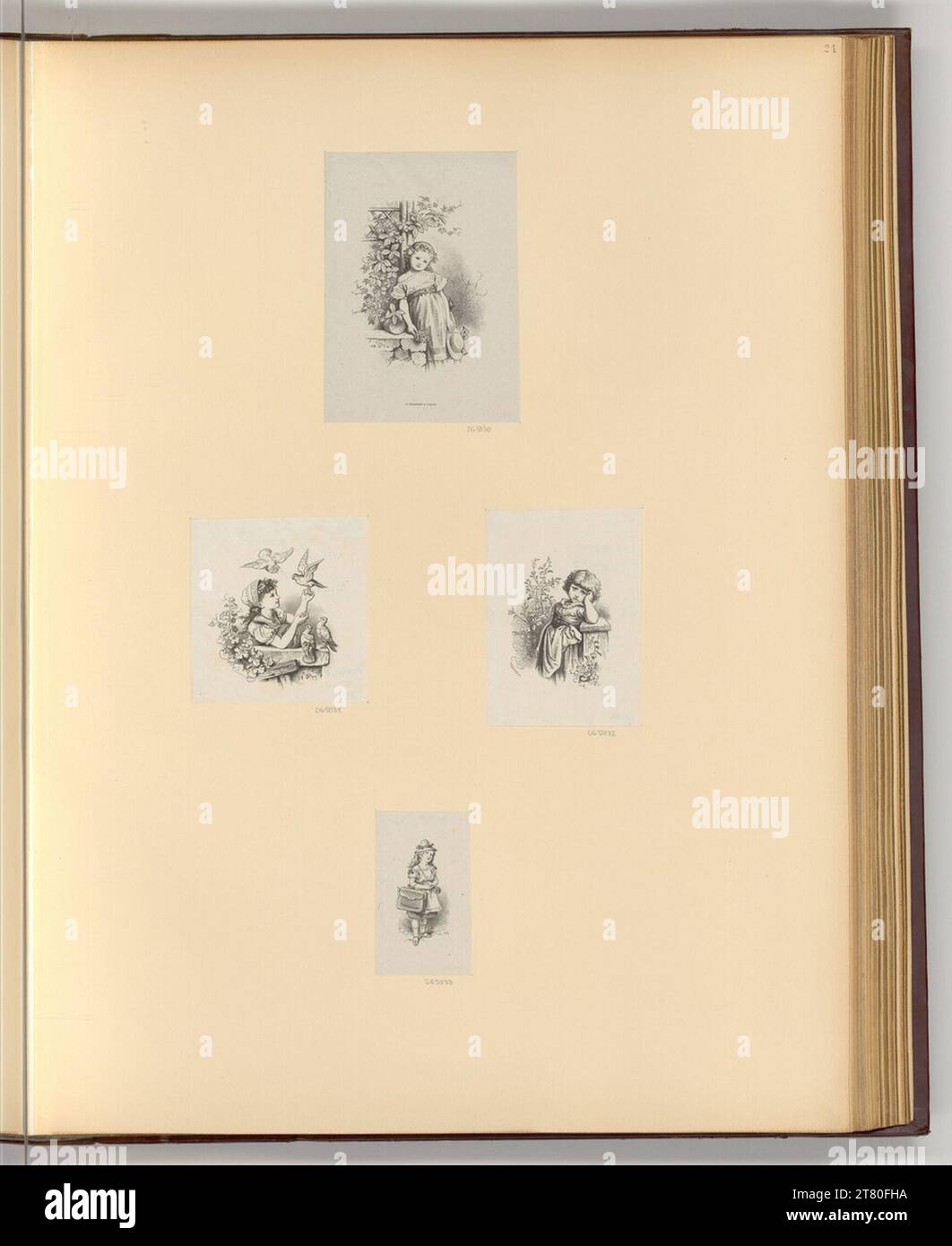 Oscar Pletsch Vignettes with scenes with children. Wooden stitch 1876 ...