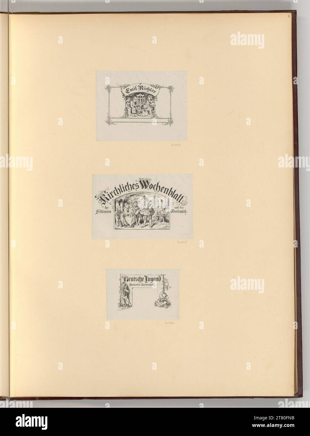 Oscar Pletsch Briefkopf, Emil Richter; Title vignette church week ...