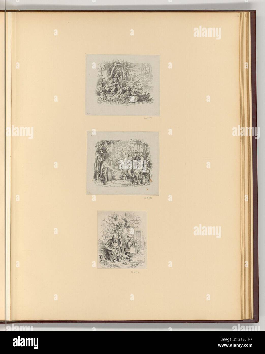 Oscar Pletsch Scenes with children. Wooden stitch 1863; 1871 Stock ...