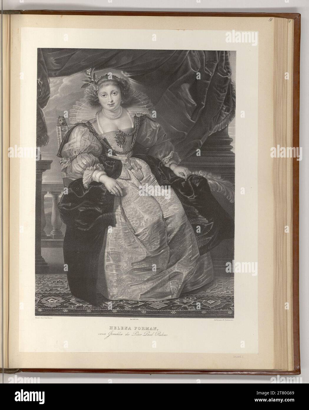 Peter Paul Rubens Helene Fourment "in the wedding dress". Lithography ...