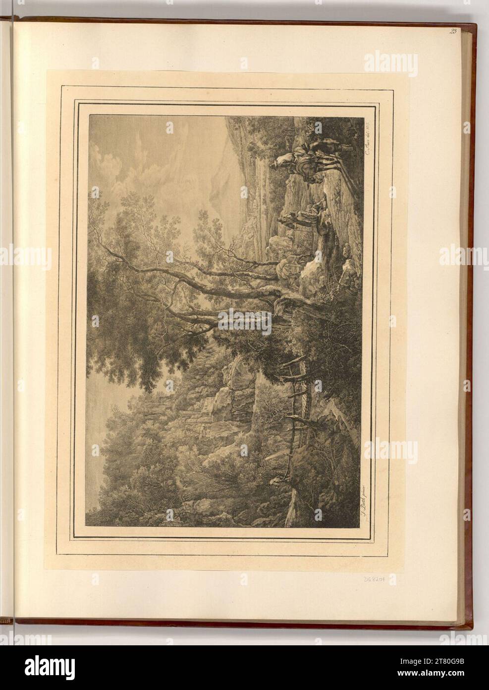 Jan Both Landscape with wooden bridge. Lithography before 1821 Stock ...