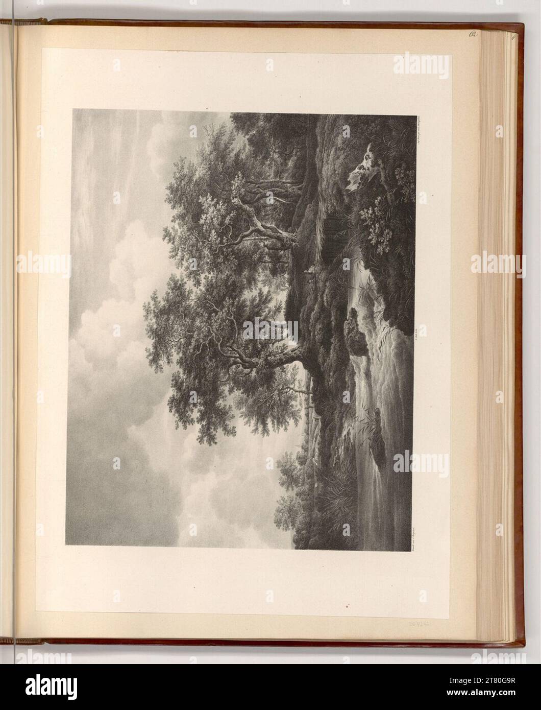 Jacob van Ruisdael Oaks on a Gießbach. Lithography before 1821 Stock ...