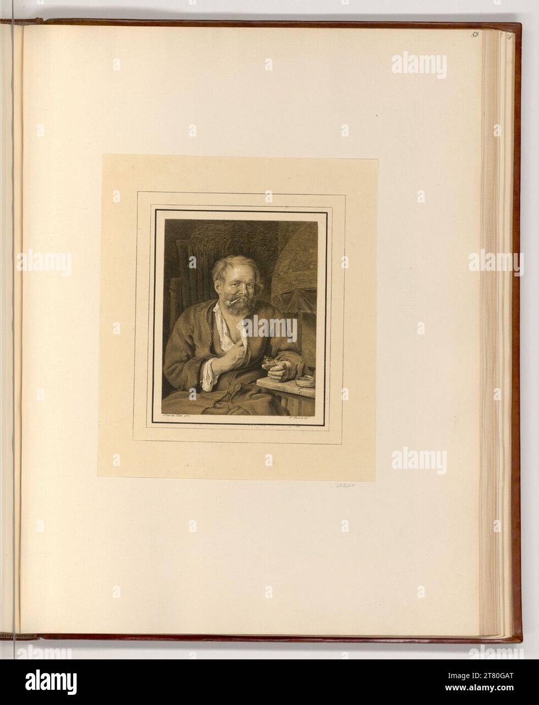 Simon van der Does The tobacco smoke. Lithography before 1821 Stock ...