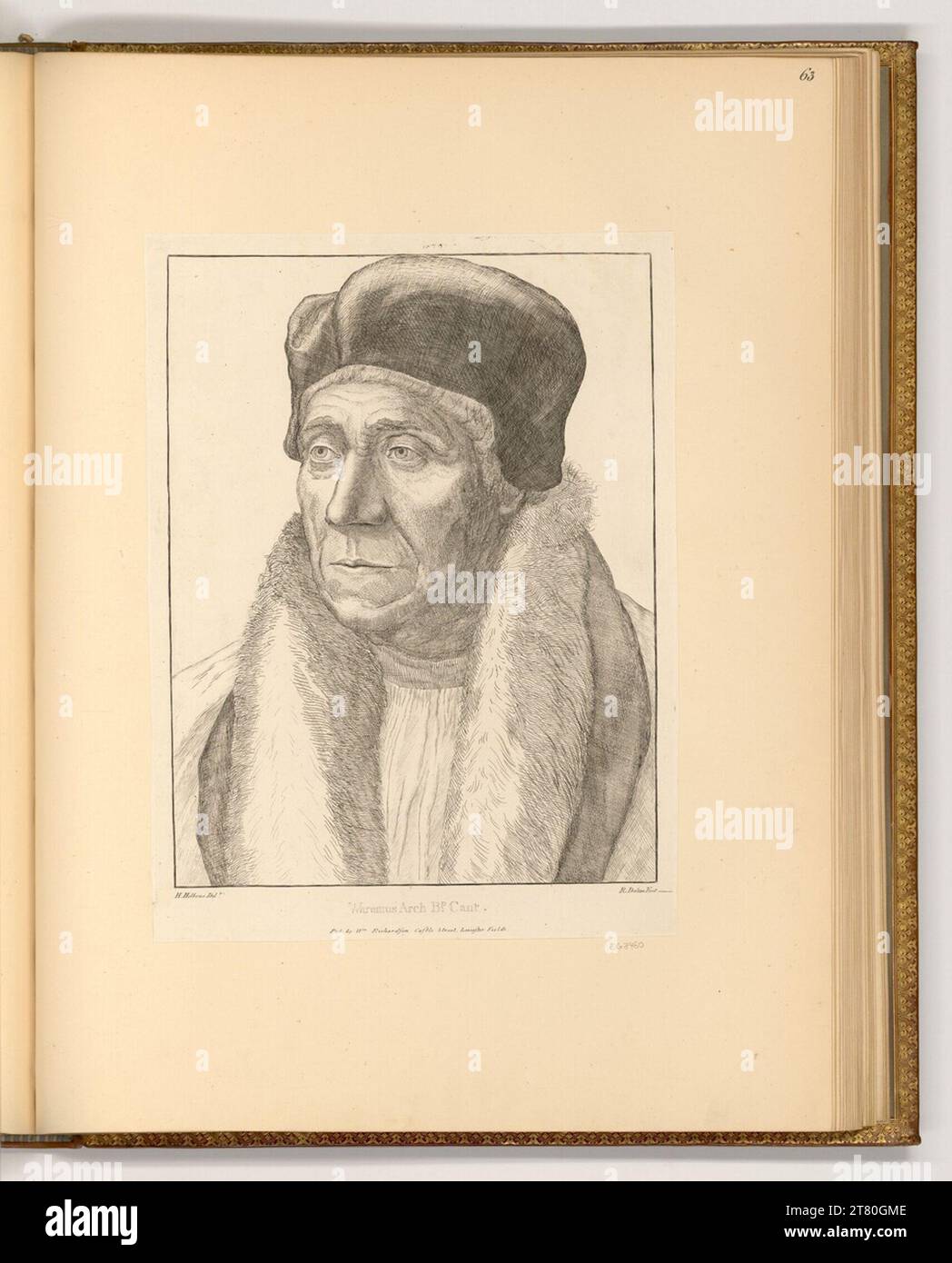 Hans Holbein d. J. Portrait Waramus, Archbishop of Canterbury. etching ...