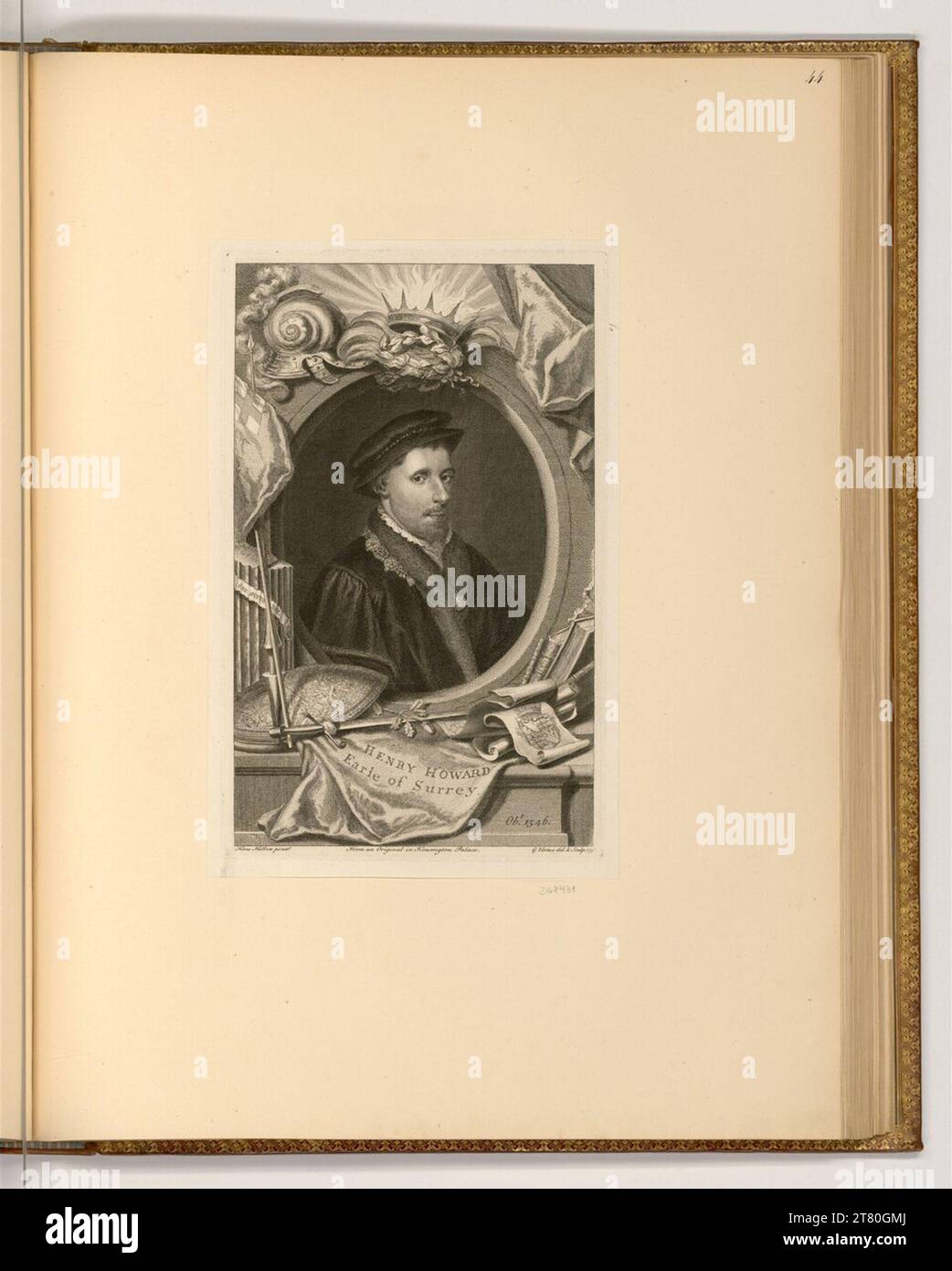 Hans Holbein d. J. Portrait Henry Howard. etching 1747 , 1747 Stock ...
