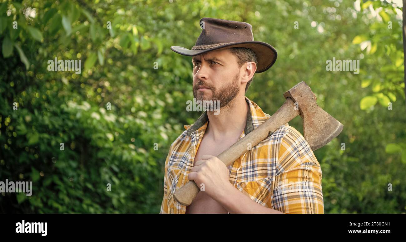 photo of rancher with axe, banner. rancher with axe. rancher with axe ...
