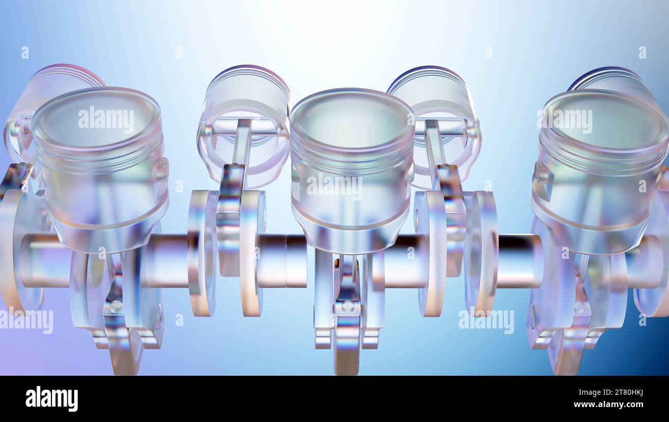 automobile engine v8 Working, Moving pistons and crankshafts ...