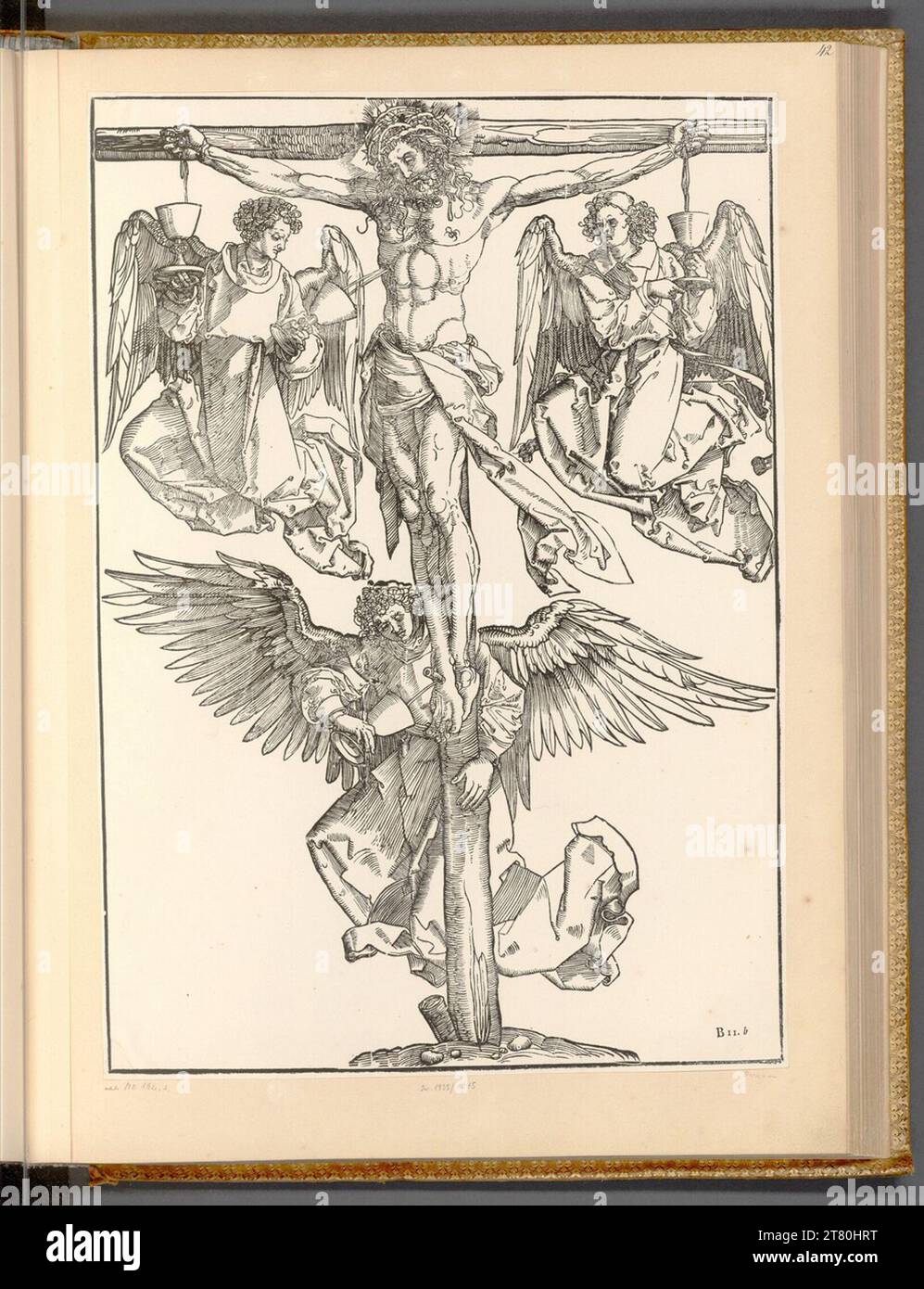 Albrecht Dürer Jesus Christ on the cross with three angels. Woodcut ...