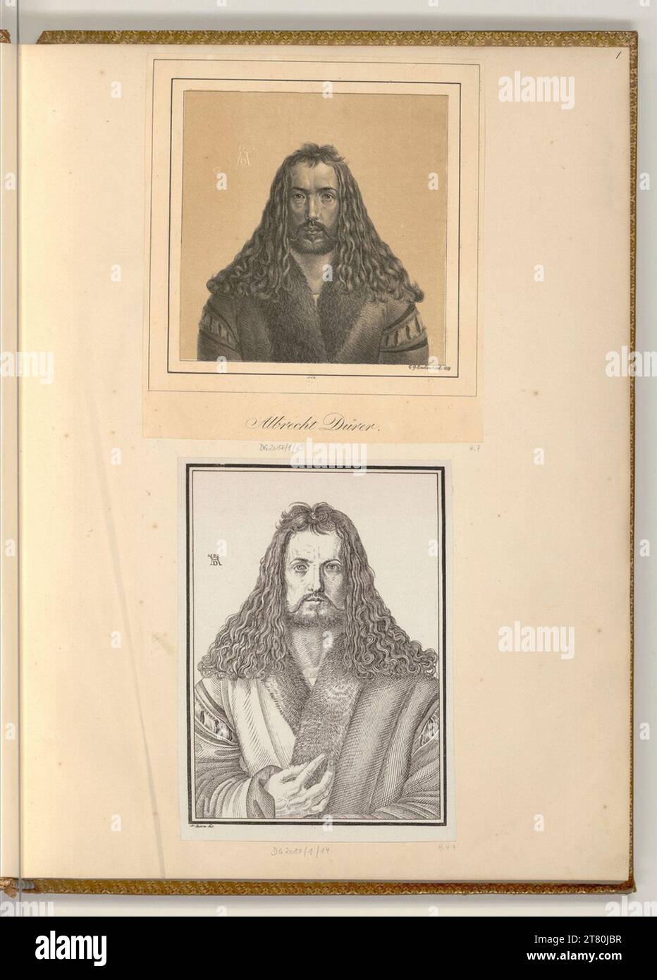 Albrecht Dürer Self -portrait in the fur skirt. Lithography 1818; after ...
