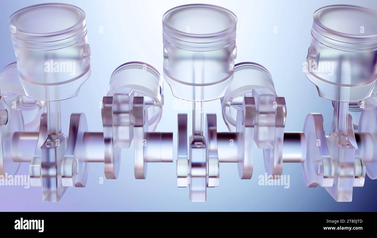 automobile engine v8 Working, Moving pistons and crankshafts ...