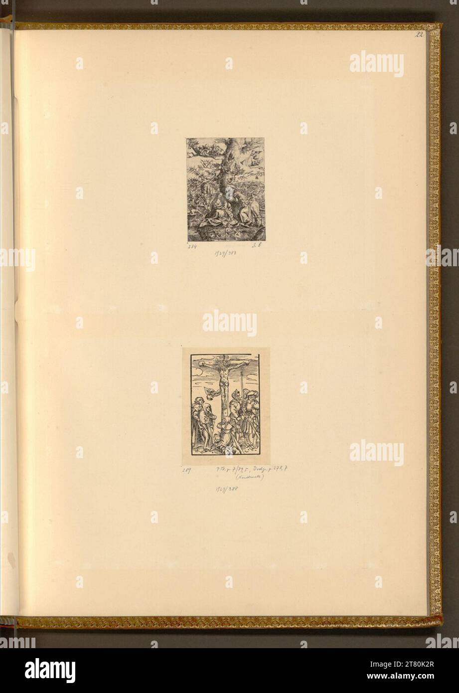 Lucas Cranach d. Ä. Holy Family; The crucifixion of Christ. Woodcut ...