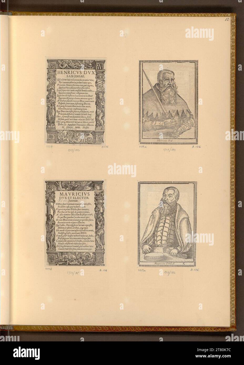 Lucas Cranach d. J. Portraits of Saxon prince. Woodcut 16. Century ...