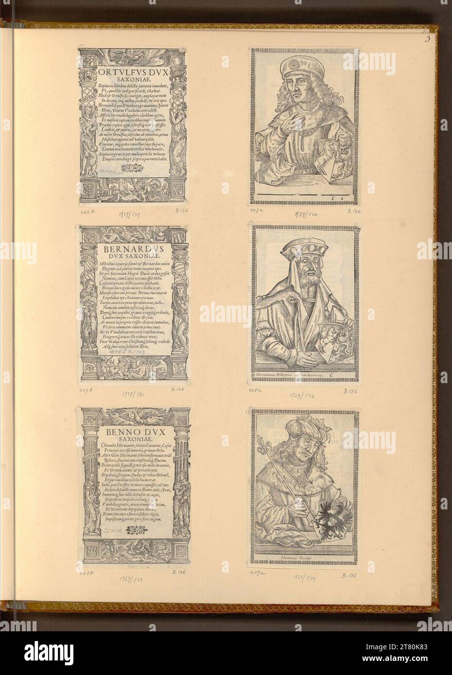Lucas Cranach d. J. Portraits of Saxon prince. Woodcut 16. Century ...