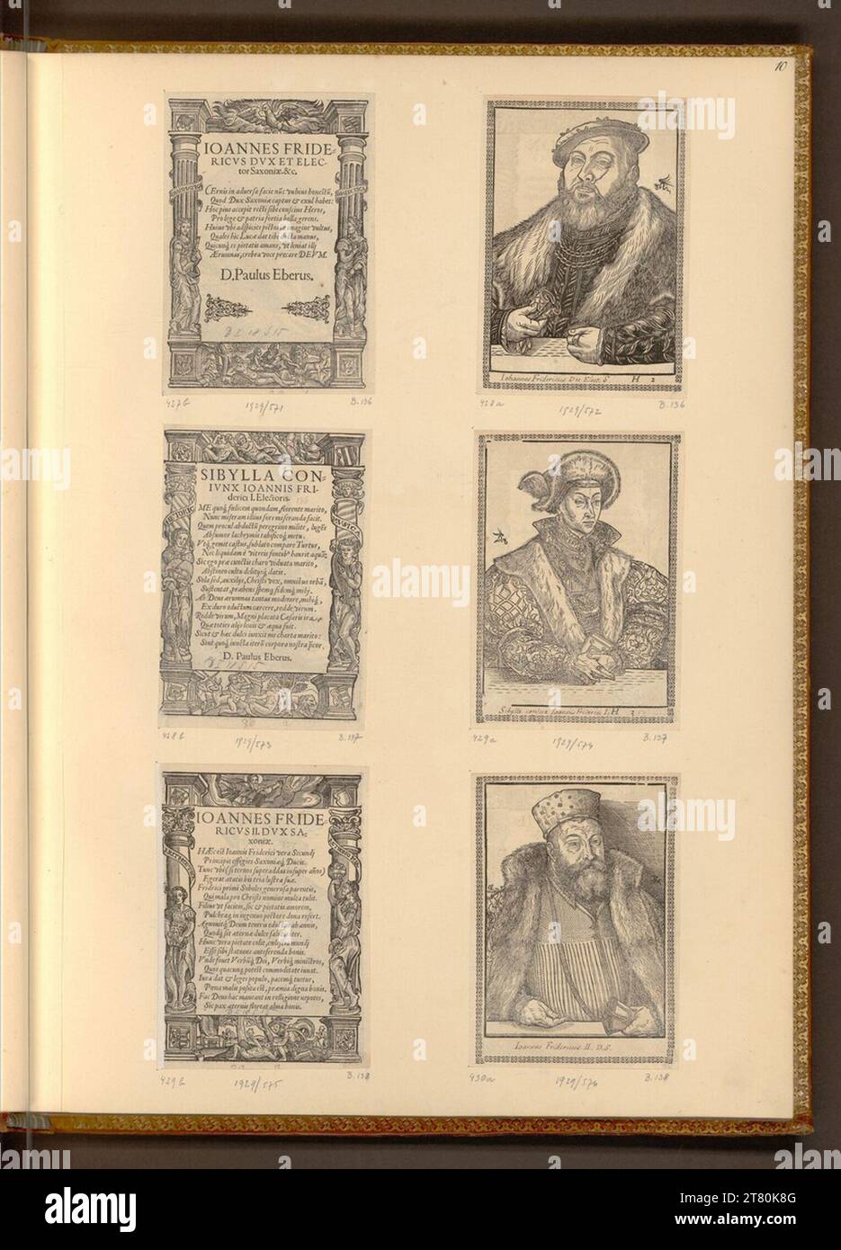 Lucas Cranach d. J. Portraits of Saxon prince. Woodcut 16. Century ...