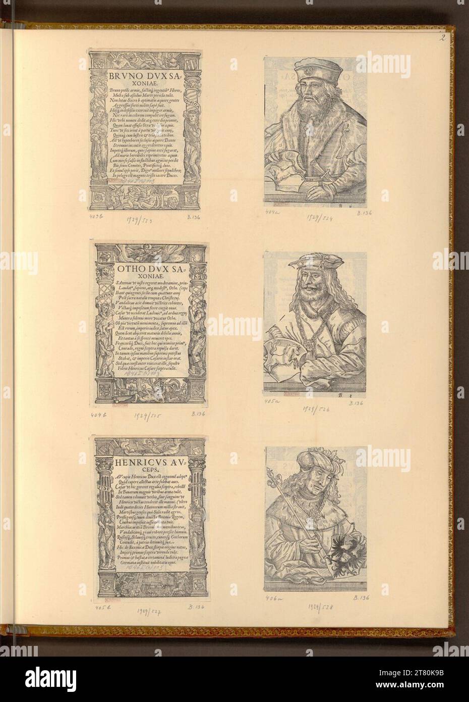 Lucas Cranach d. J. Portraits of Saxon prince. Woodcut 16. Century ...