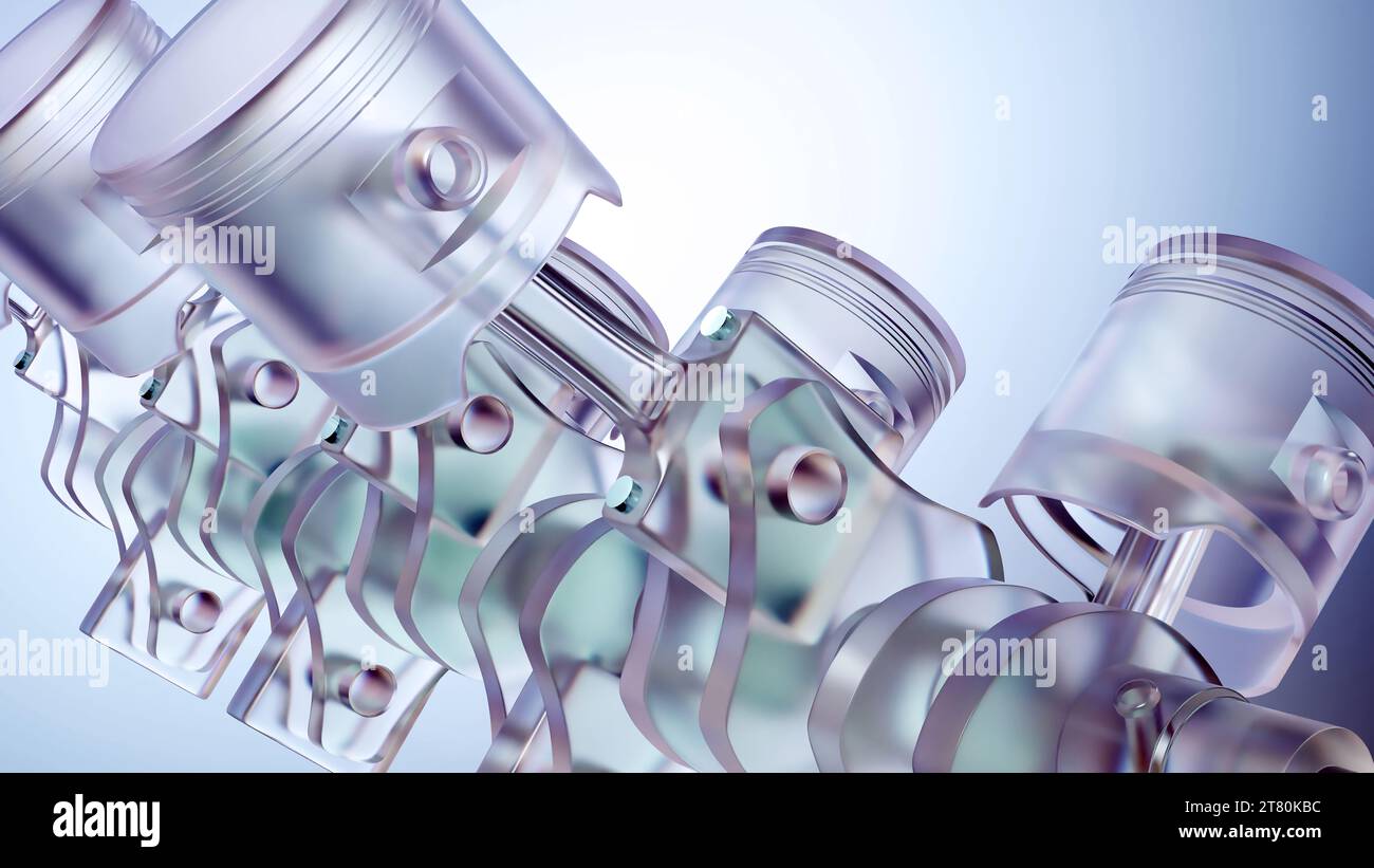 automobile engine v8 Working, Moving pistons and crankshafts ...