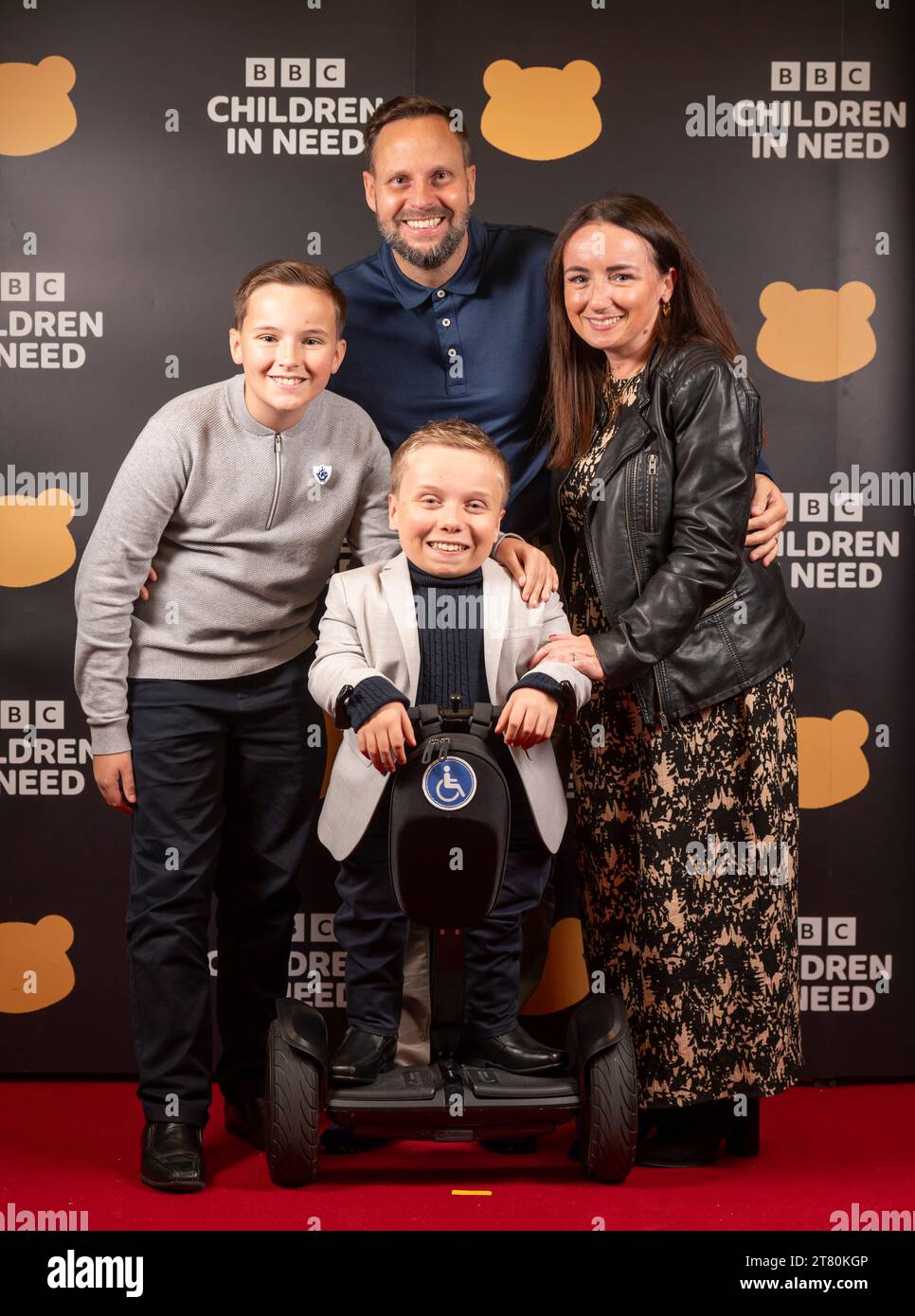 Lenny Rush (centre) with dad Steve Rush, mother Lisa Rush and brother ...