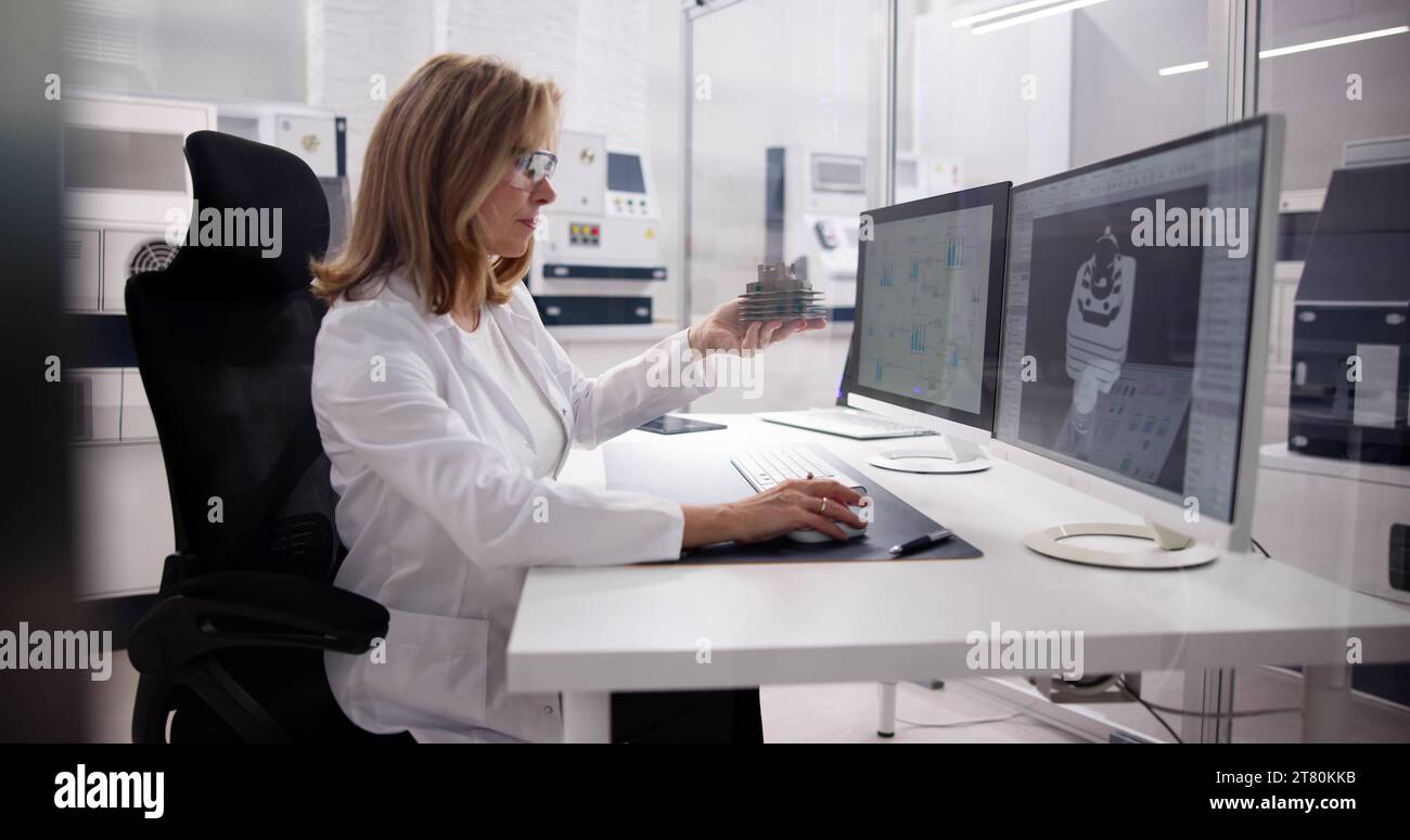 Software Engineer Using 3D Design to Develop Computer Engineering Stock ...